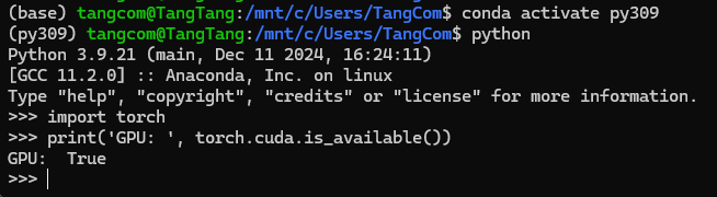 在Windows下利用WSL配置Linux环境，利用Anaconda自动搭建PyTorch虚拟环境，以及手动安装CUDA与cuDNN并配置tensorflow环境_wsl pytorch-CSDN博客
