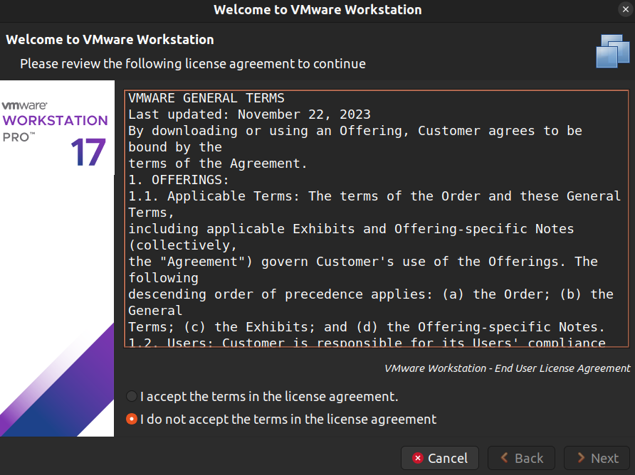 安装Linux版本VMware虚拟机——VMware17.5.2启动踩坑_vmware workstation 17.5.2-CSDN博客