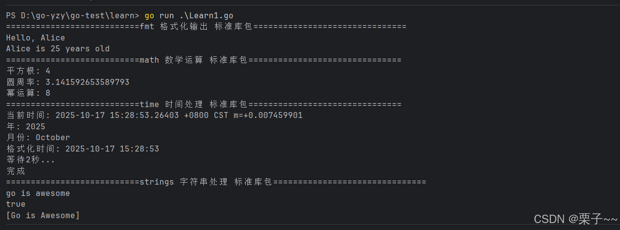 go - 基础类型与常用标准库包使用-CSDN博客