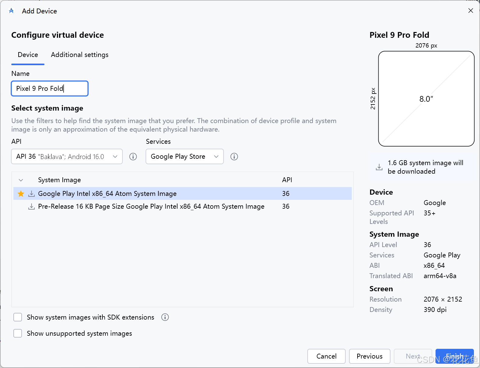 android studio 创建一个新的Device的详细过程，用于测试app，这里我们选择折叠屏，然后看一下是不是兼容。_android studio create device-CSDN博客