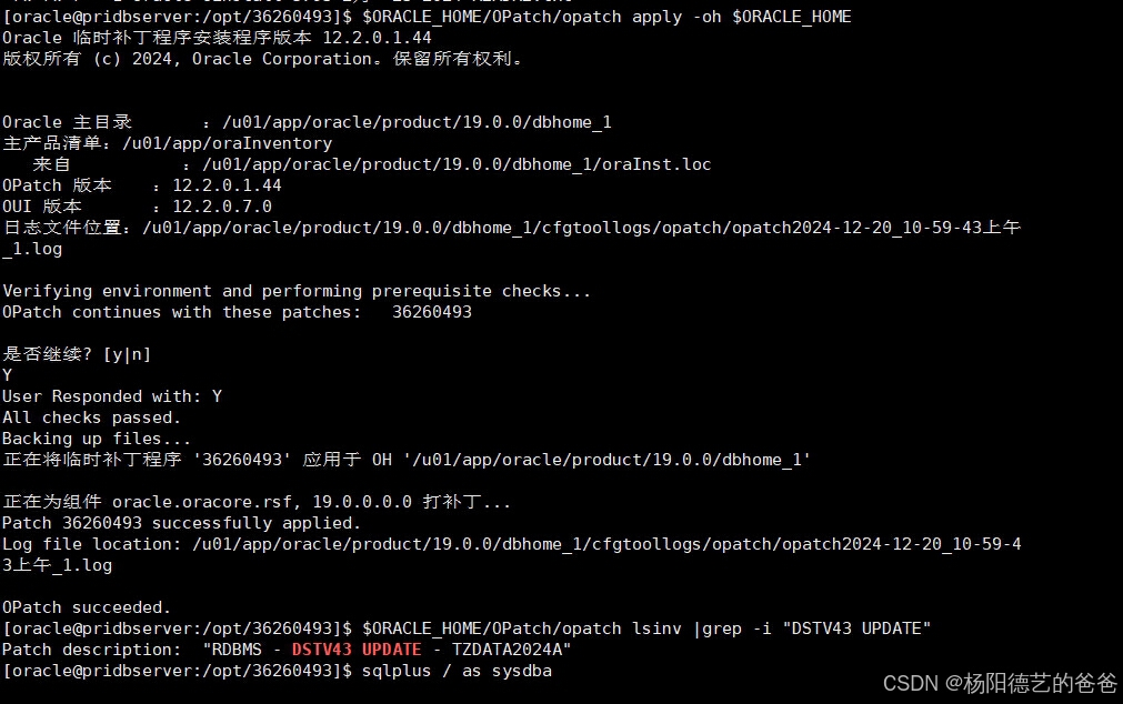 【ORACL 19C 时区版本升级DSTV32-DSTV43（ORA-39405）】_43补丁-CSDN博客