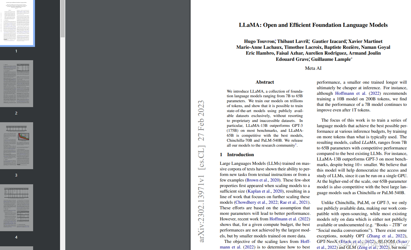LLaMA: Open and Efficient Foundation Language Models——开放且高效的基础语言模型-CSDN博客