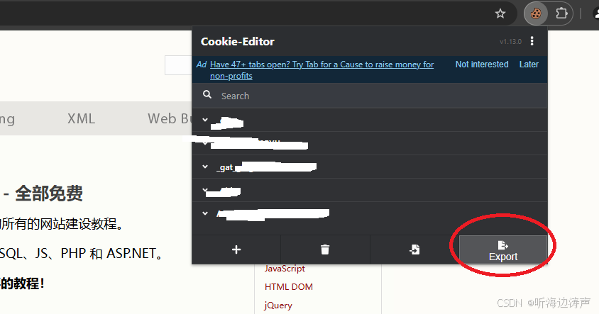 在chrome浏览器中安装Cookie-Editor、导出cookie信息为JSON格式-CSDN博客