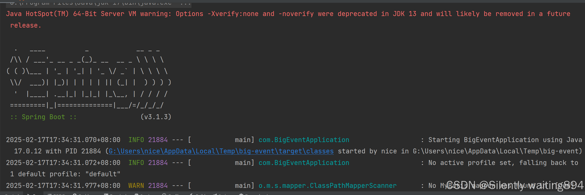 Learn-Springboot:XXXXXX ERROR 25340 --- [ main] o.s.b.d.LoggingFailureAnalysisReport_2025-04 ...