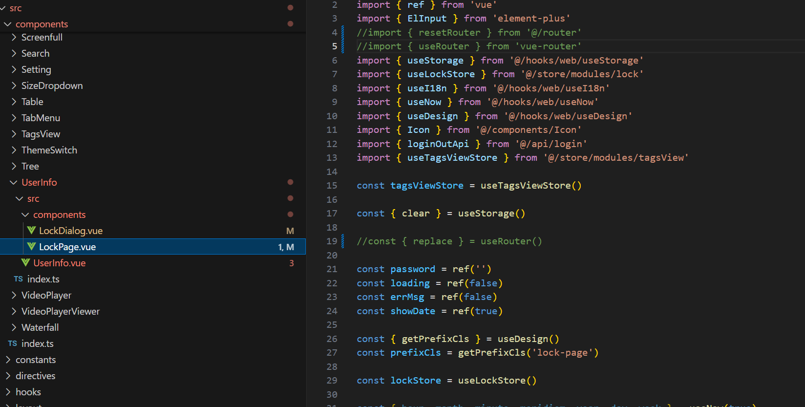 vue-element-plus-admin（vue3）二次开发入门指南（5）-在导航栏隐藏错误页面，使用动态路由锁定屏幕功能错误_vue-element-plus-admin的导航隐藏和删除 ...