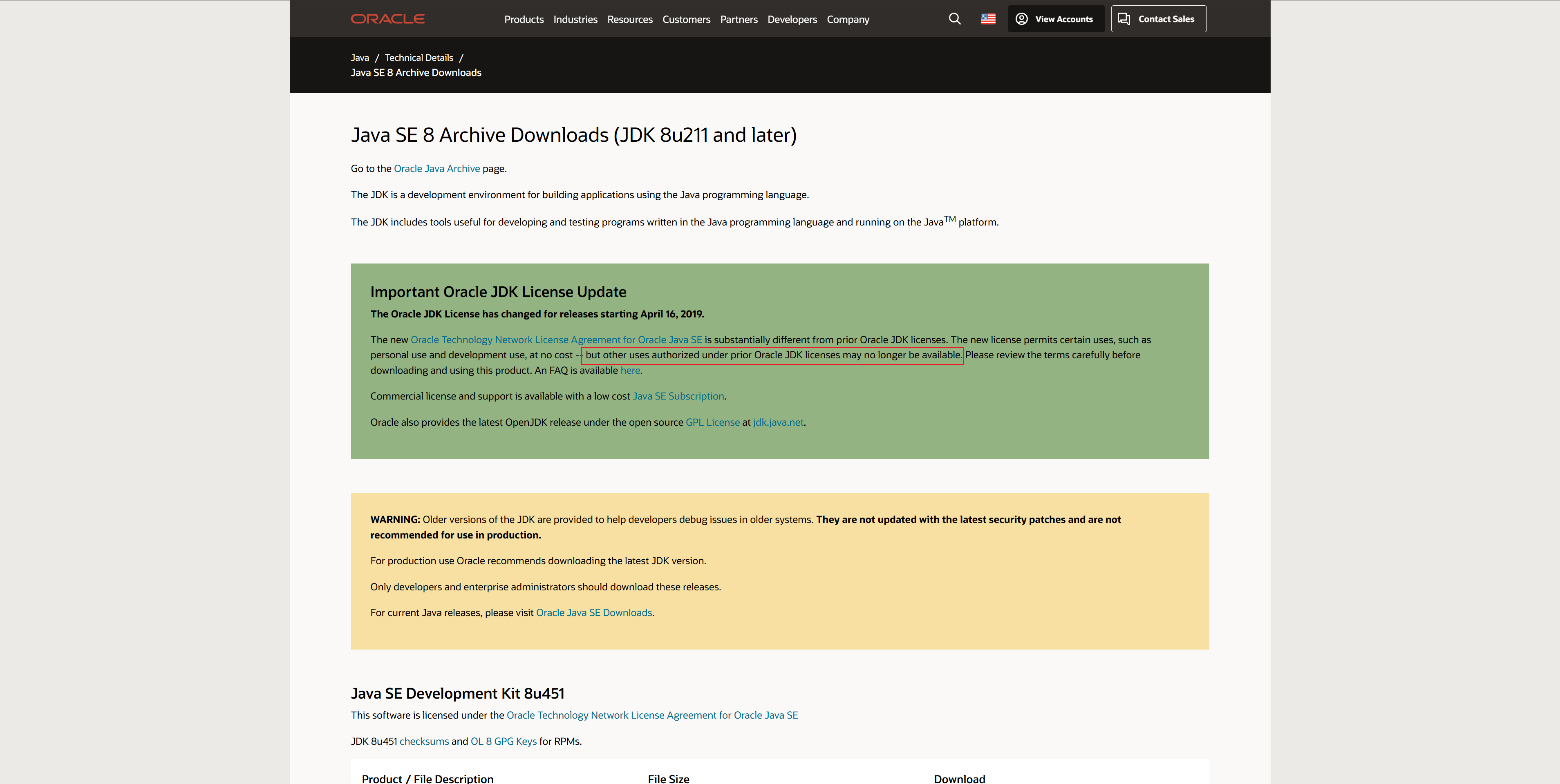 ORACLE JAVA8 最后免费商用版下载链接-CSDN博客