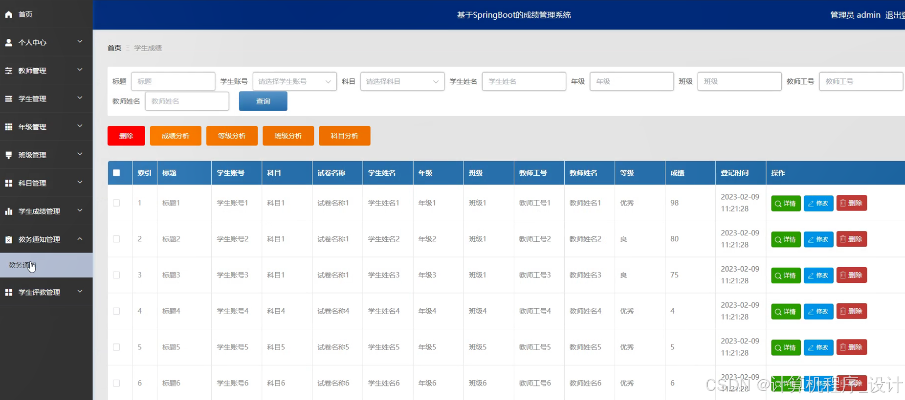 【开题报告】基于springbootvue成绩管理系统（程序源码论文 计算机毕业设计基于springboot高校成绩管理系统开提报告