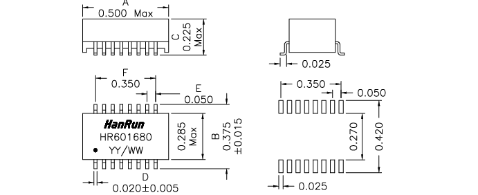 HANRUN HR601680 SOP16 网口变压器-CSDN博客
