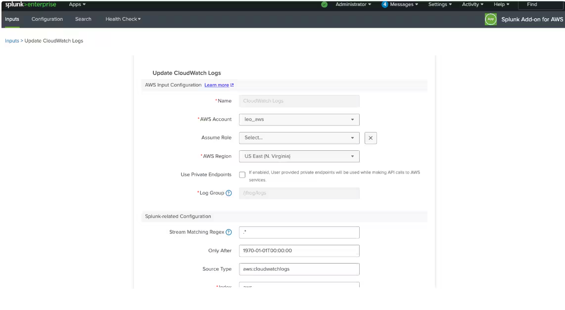 Splunk add-on 插件发送 Cloudwatch log 到Splunk -CSDN博客