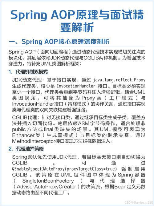 Spring AOP 为何需 CGLib 代理？配置方法及常见问题解析-CSDN博客