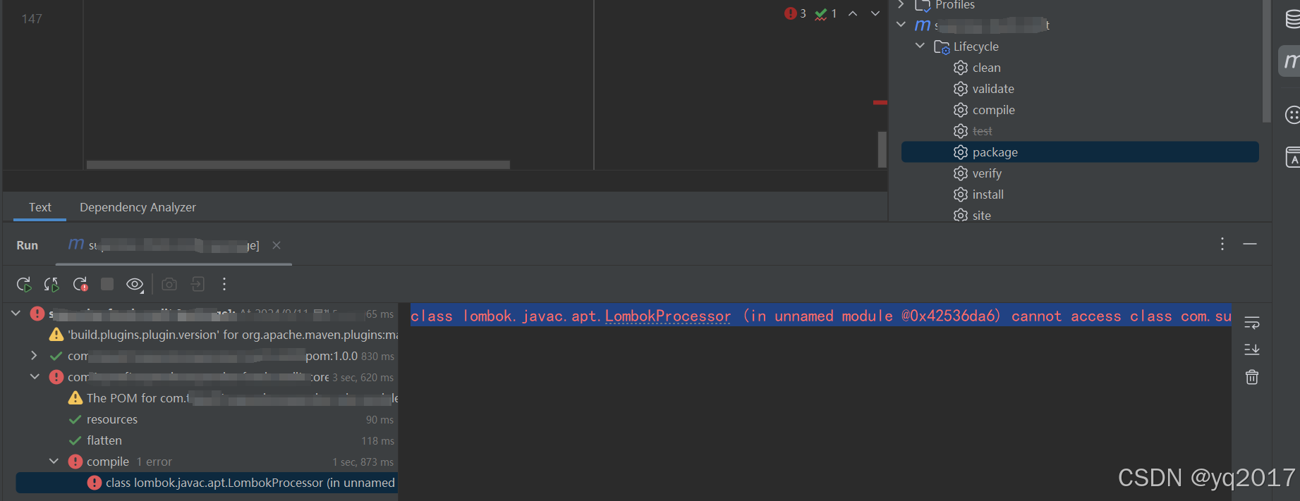 idea2024 maven打包报错cannot access class com.sun.tools.javac.processing.JavacProcessingEnvironment ...