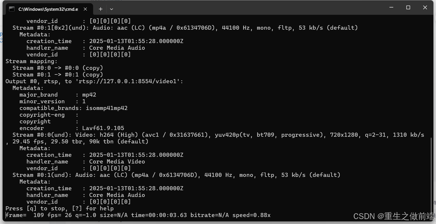 本地搭建 mp4转化为rtsp视频 ffmpeg vue项目游览器播放rtsp视频_mp4转rtsp-CSDN博客