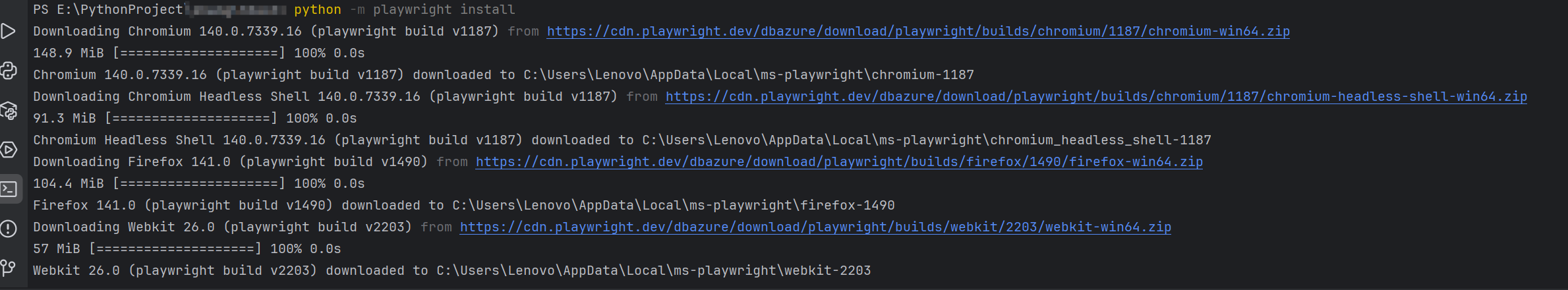 WIN11+PyCharm+playwright入门_pycharm playwright-CSDN博客