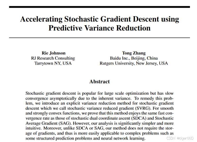 SVRG!! Accelerating Stochastic Gradient Descent using Predictive Variance Reduction-CSDN博客