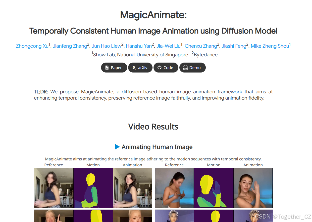 MagicAnimate: Temporally Consistent Human Image Animation using ...