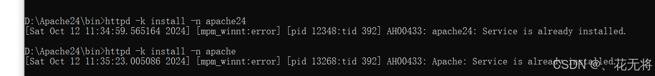 Apache: Service is already installed.-CSDN博客