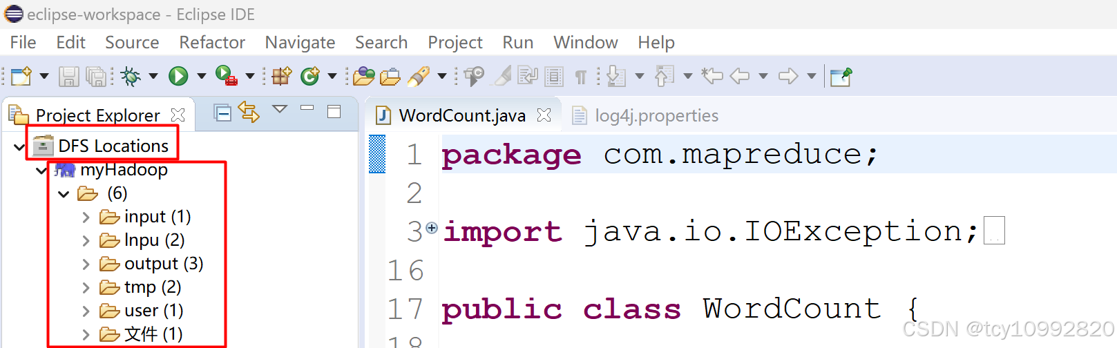 Eclipse在Windows本地连接Hadoop集群执行WordCount实践_10992820 csdn-CSDN博客