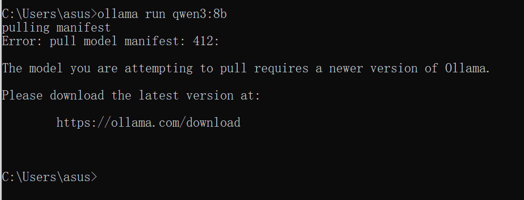 解决Ollama拉模型报错 requires a newer version (含最新版Ollama网盘链接）_ollama 0.9-CSDN博客