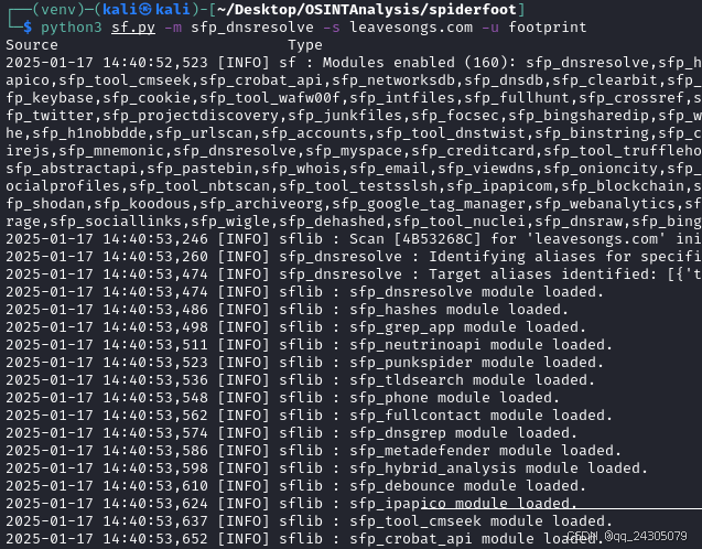 SpiderFoot：一款强大的开源OSINT神器！全参数详解教程！Kali Linux 教程！-CSDN博客