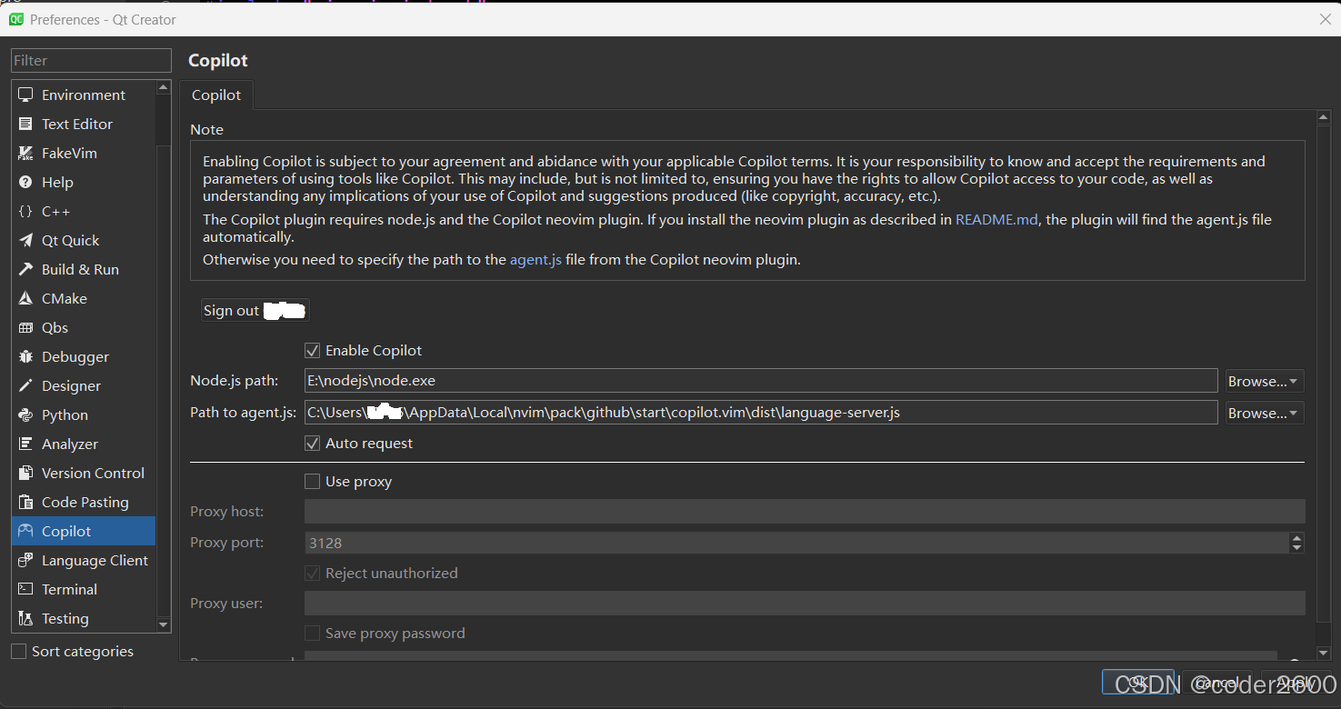 Qt Creator 配置 Github Copilotqt Creator 使用github Copilot Csdn博客
