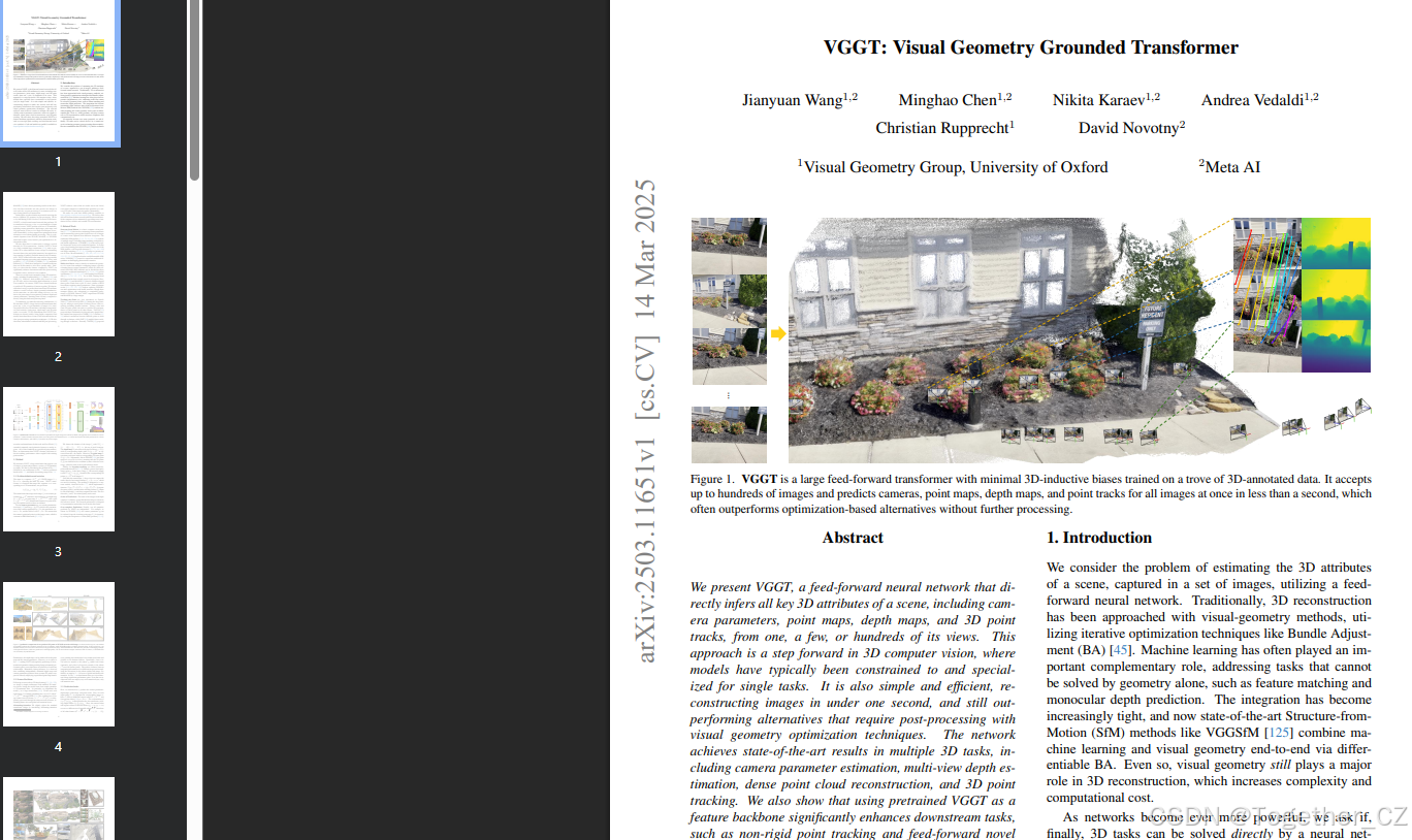 VGGT: Visual Geometry Grounded Transformer——视觉几何引导的 Transformer-CSDN博客
