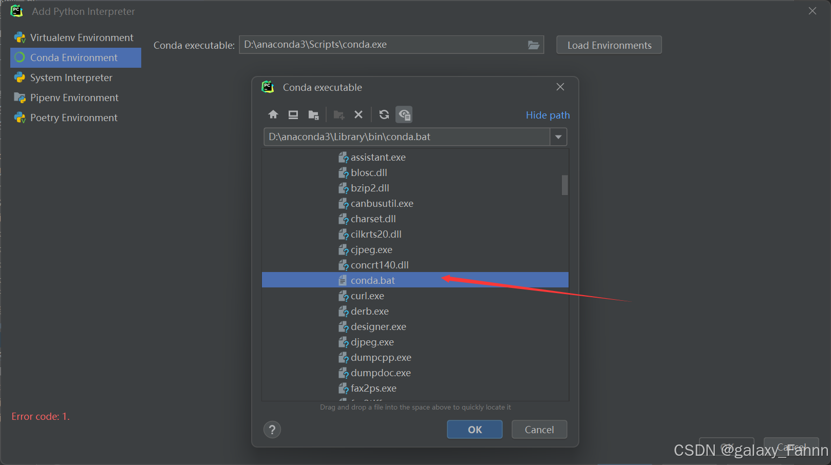 pycharm2022添加conda虚拟环境 提示Conda executable is not found_pycharm conda executable-CSDN博客