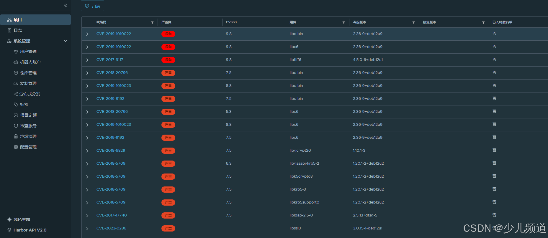 Harbor配置镜像漏洞扫描器Trivy并配置离线扫描_harbor trivy-CSDN博客