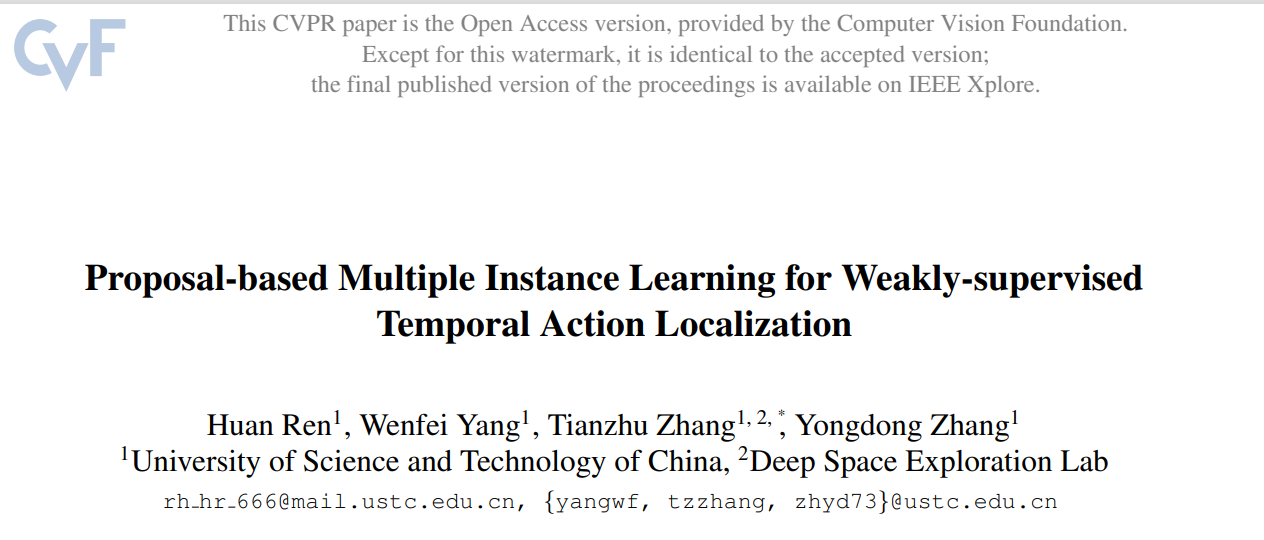 Proposal-based Multiple Instance Learning for Weakly-supervised Temporal Action Localization ...