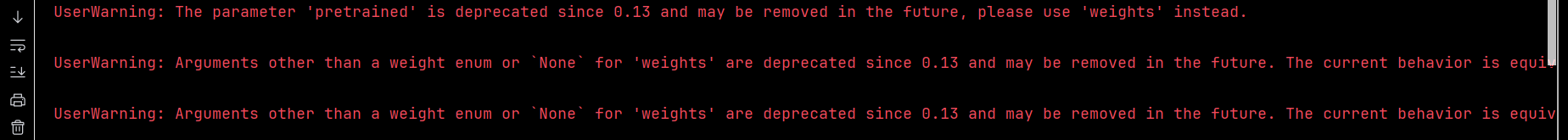 【PyTorch】UserWarning: The parameter ‘pretrained‘ is deprecated since 0.13 and may be removed ...