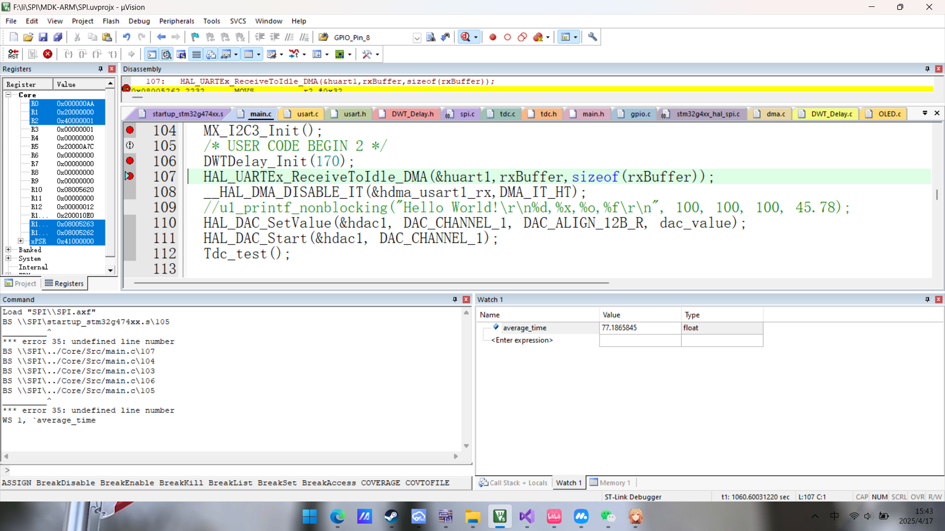 基于STM32G4使用TDC-GP22进行时间差的测量（HAL库学习笔记）-CSDN博客