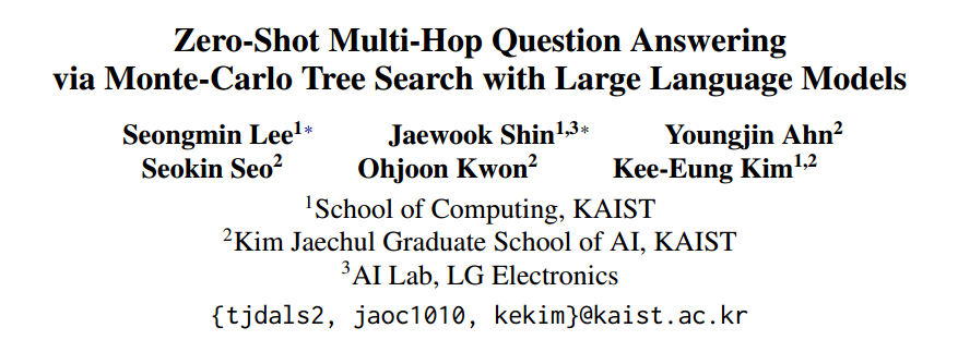 Zero-Shot Multi-Hop Question Answering via Monte-Carlo Tree Search with Large Language Models ...