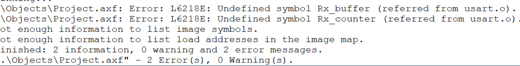 【KEIL报错已解决】.\Objects\Project.axf: Error: L6218E: Undefined symbol Rx ...