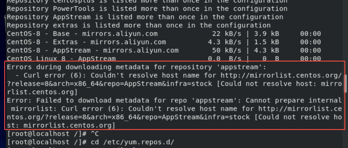 [已解决，Centos]Curl error (6): Couldn‘t resolve host name for http://mirrorlist.centos.org/?[更换国内镜像 ...