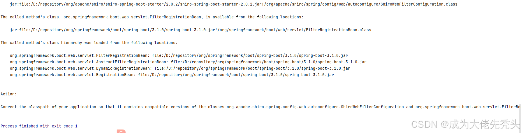 【汇总】解决SpringBoot3整合Shiro启动报错 Error processing condition on ShiroWebFilterConfiguration ...