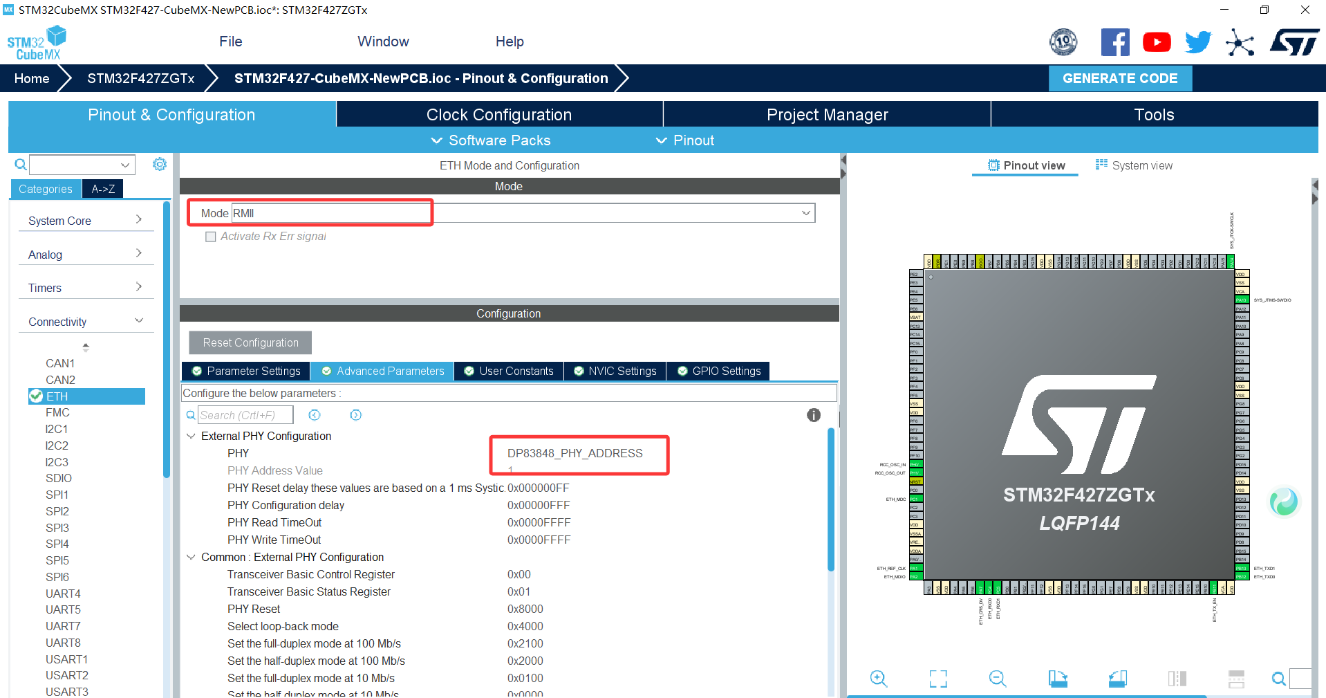 STM32+CubeMX+DP83848+LWIP(RMII)+无系统 +程序源码 实现数据接收与发送_stm32 dp83848-CSDN博客