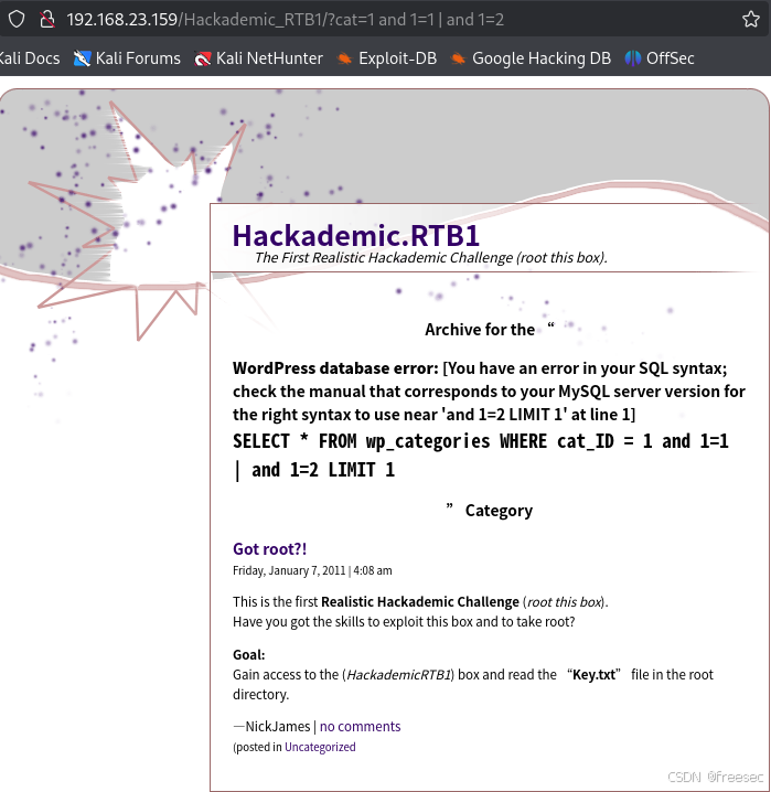 Hackademic: RTB1靶场渗透-CSDN博客