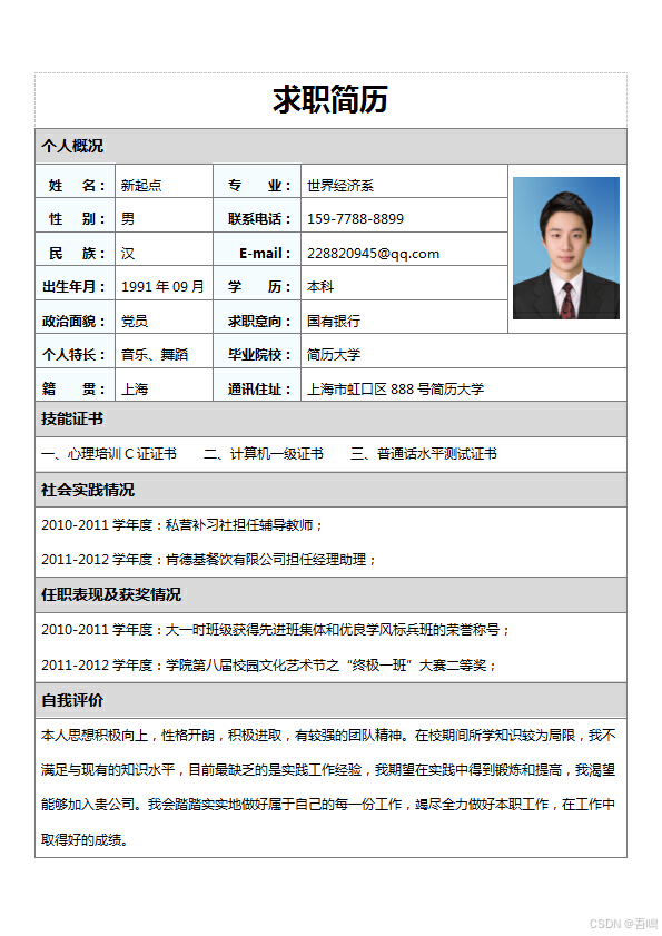 HR都喜欢的简历模版，不要错过_hr喜欢的简历表格-CSDN博客