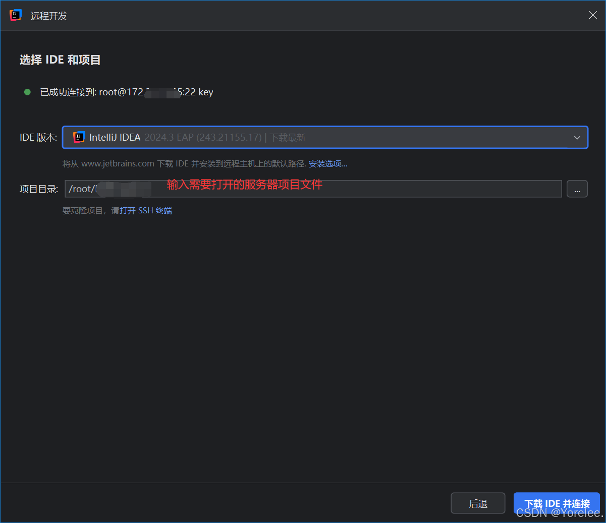 IDEA连接服务器步骤（解决Details: An error occurred while executing command: ‘host-status.-ide-path=XXX ...