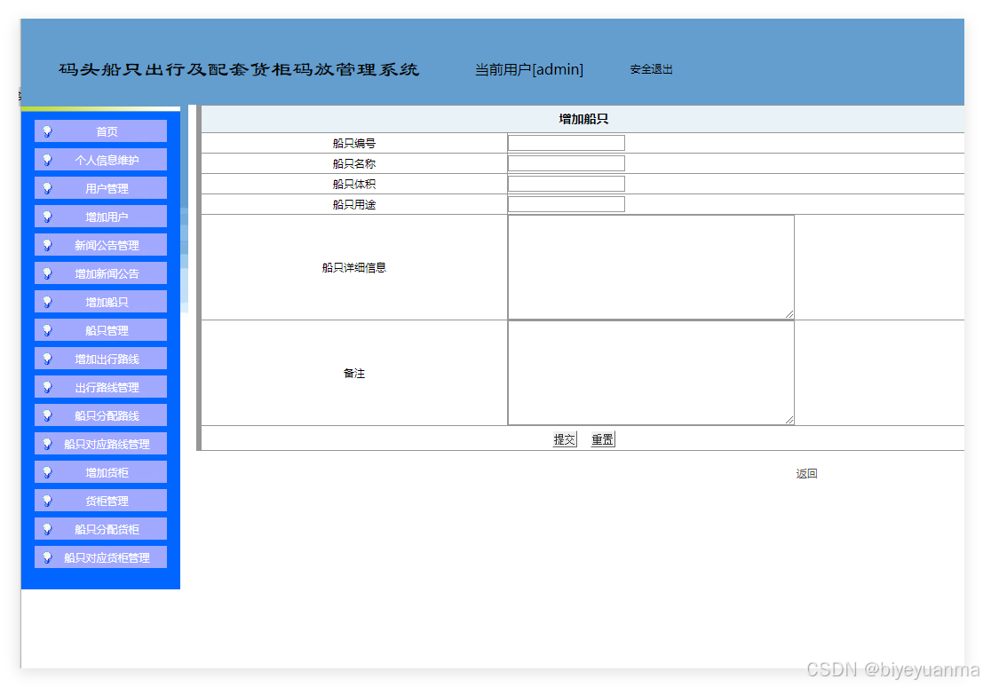 基于JSP+Structs+Spring+Hibernate+MySQL实现的码头船只装运管理系统（论文+数据库+源码）-CSDN博客