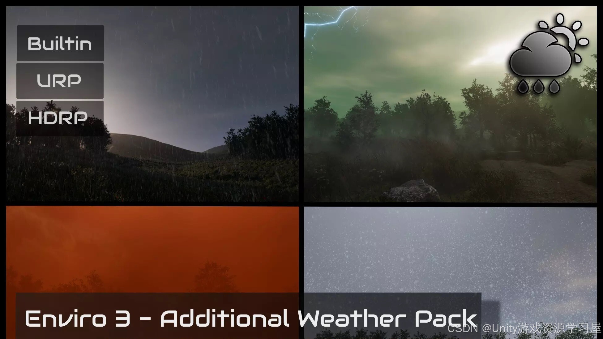 【Unity动态天气插件】Enviro 3 - Additional Weather Pack 轻松创建动态天气昼夜循环-CSDN博客