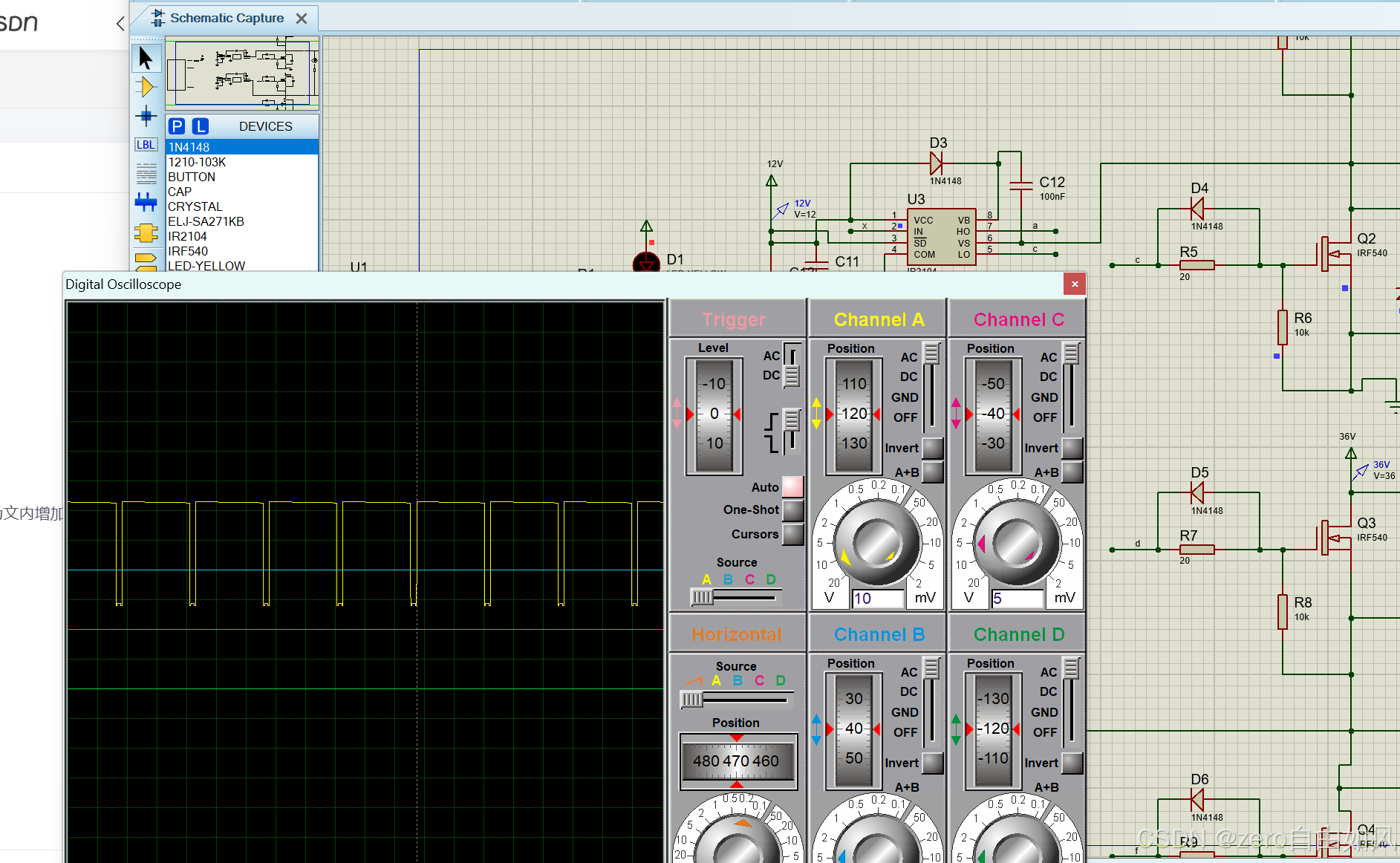ir2104+IRF540全桥逆变电路+Proteus仿真_ir2104仿真-CSDN博客