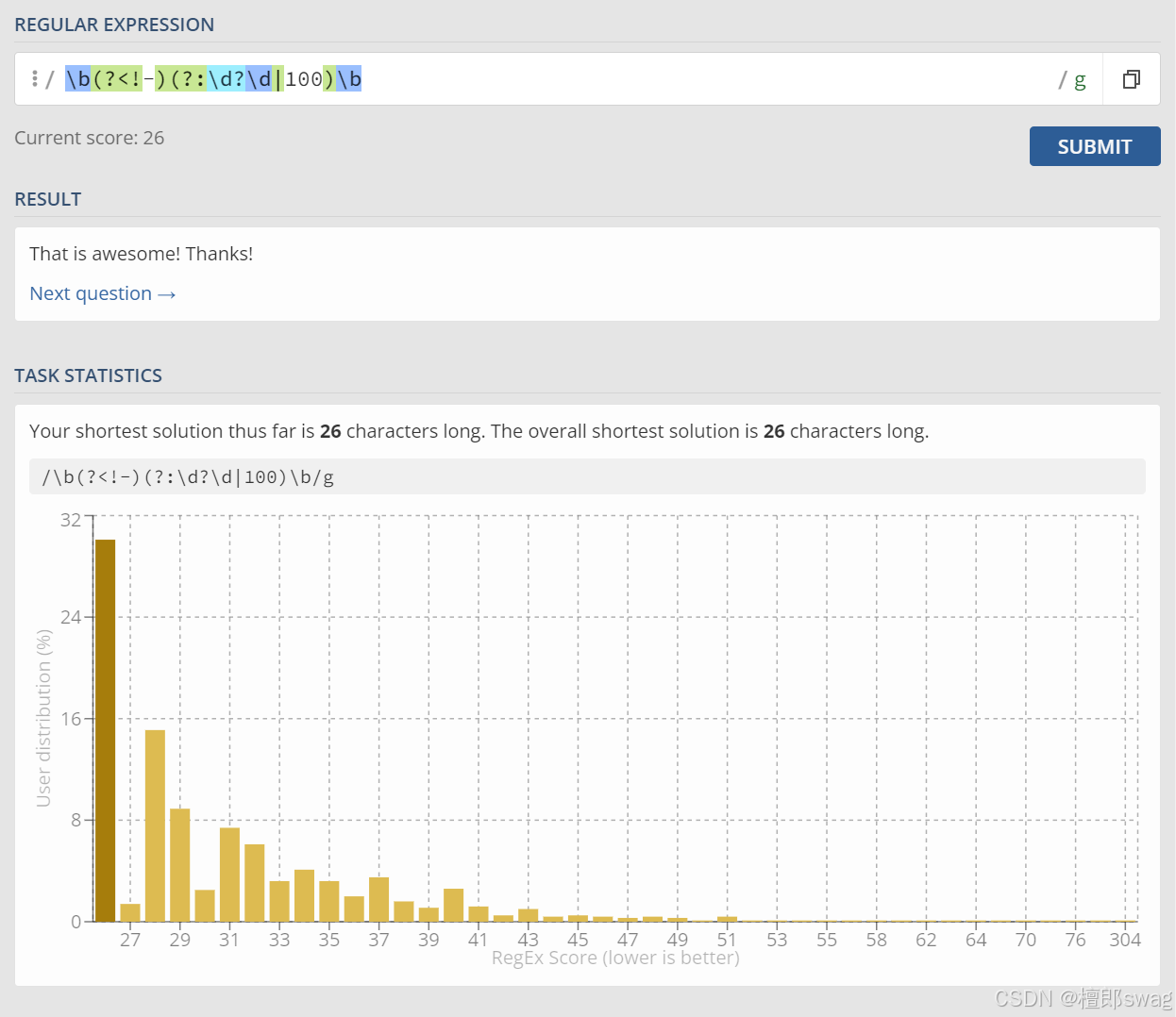 regex101网站Regex Quiz练习答案及笔记分享_check if a string contains the word word in it (ca-CSDN博客