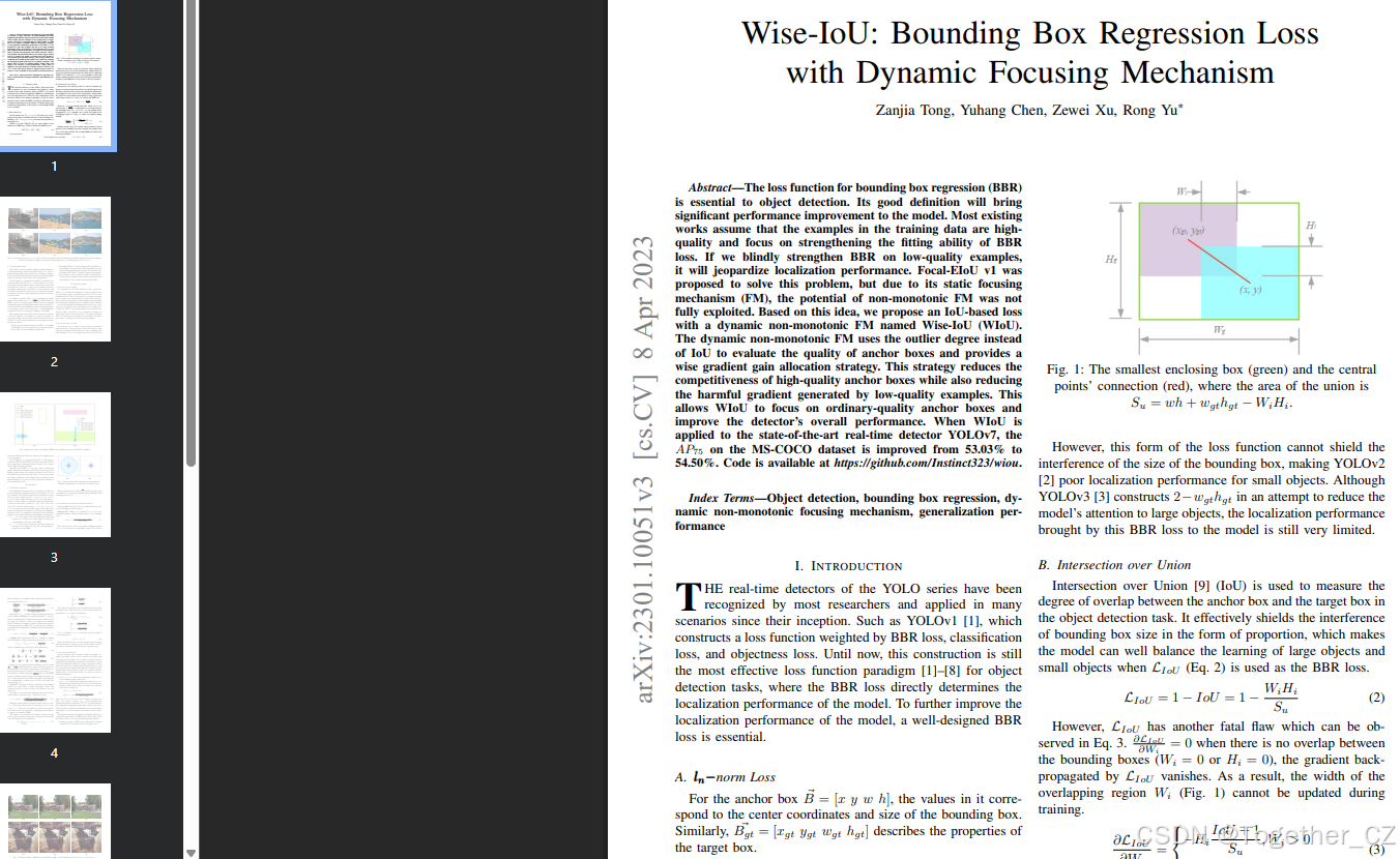 Wise-IoU: Bounding Box Regression Loss with Dynamic Focusing Mechanism ...