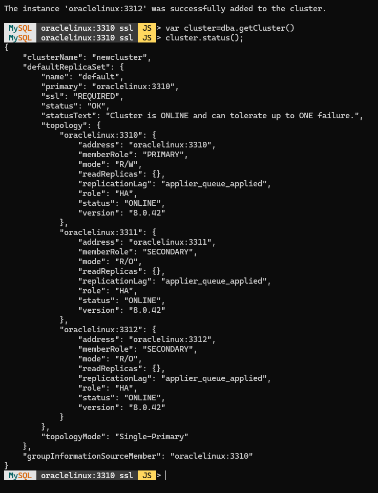 MySQL innodb cluster setup 实践_* checking connectivity and ssl configuration... e-CSDN博客