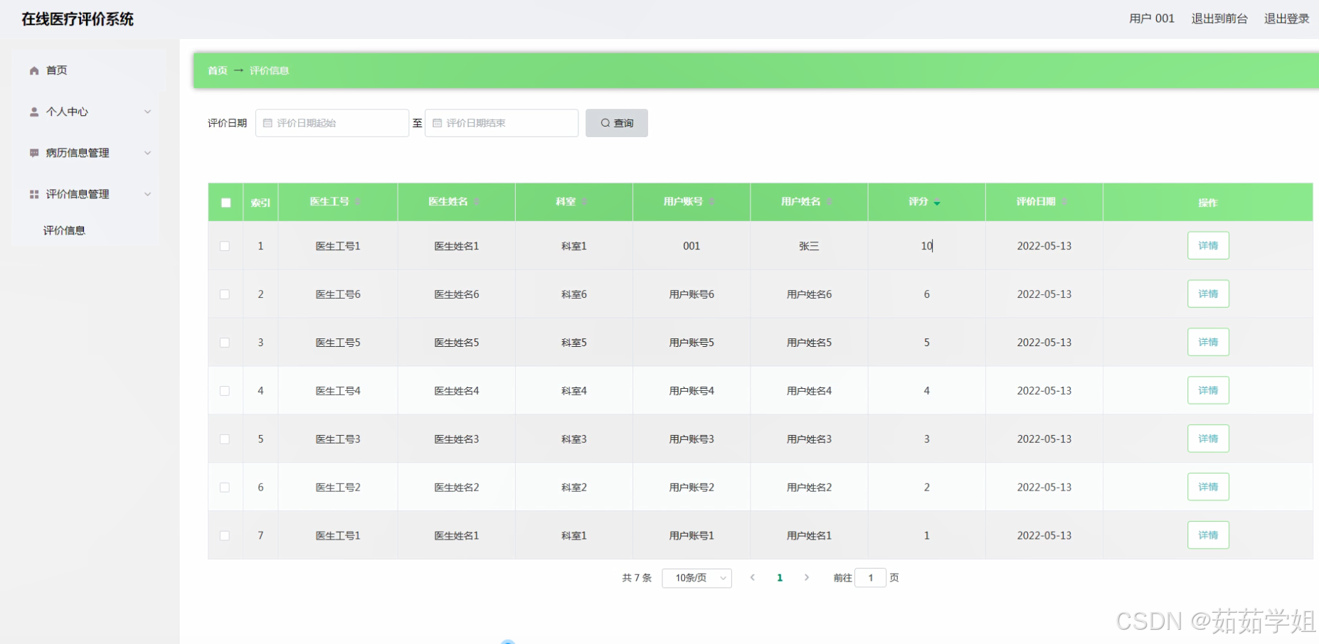 Java计算机毕业设计在线医疗评价系统（开题程序论文）在线医疗平台计算机毕业设计 Csdn博客