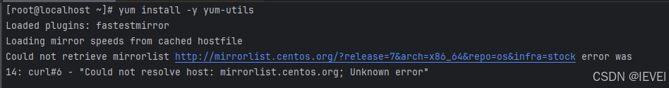 Centos7系统报错：“Could not resolve host: mirrorlist.centos.org； Unknown error_could not resolve host ...