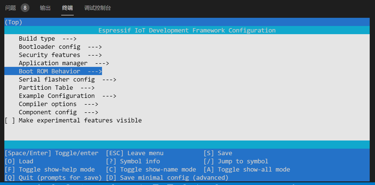 ESP32使用idf.py menuconfig时方向键无法调整菜单-CSDN博客
