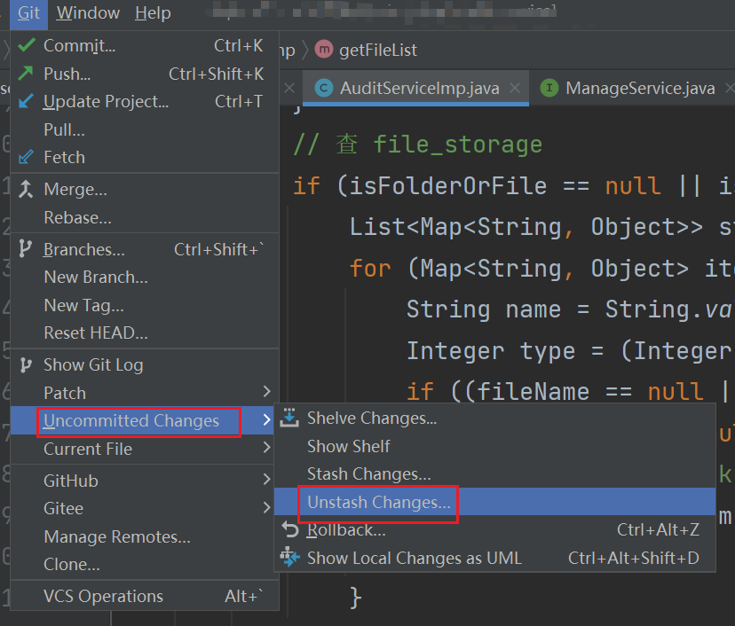 IDEA中Stash与Unstash使用_idea git stash-CSDN博客