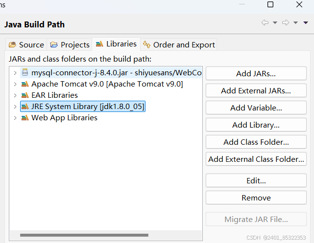 The method getContextPath() from the type HttpServletRequest refers to the missing type String怎么 ...