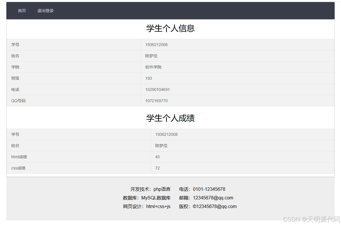 Php3001 Php和mysql学生成绩管理系统,php期末作业,php课程设计源码,php源码数据库分享php数据库期末作业带源码